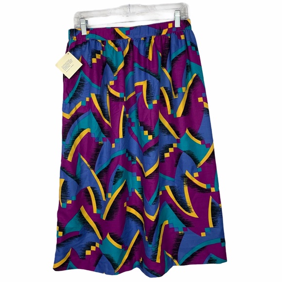 Vintage | Skirts | Folio By Fire Islander 8s Bright Funky Skirt Nwt ...